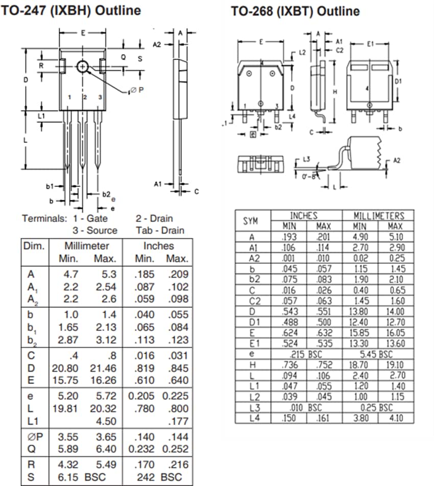 IXBH42N170 & IXBT42N170 IGBT Power Transistors - IXYS | Mouser