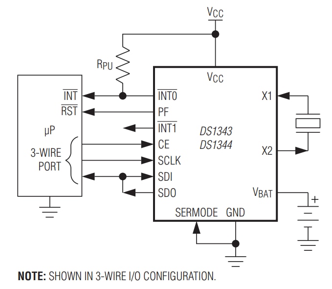 DS1343小电流SPI/3线RTC - Maxim | Mouser