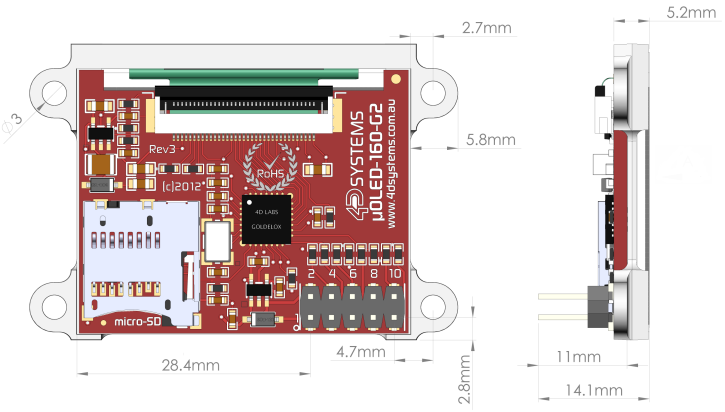 4DGL-Platform Intelligent OLED Display Modules - 4D Systems | Mouser
