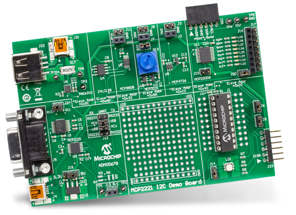 MCP2221 I2C 演示板 - Microchip Technology | Mouser