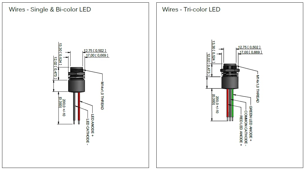 QRM14 Rear Panel Mount LED Indicators - Apem | Mouser