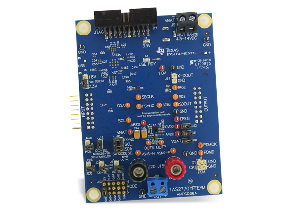 TAS2770YFFEVM音频放大器评估模块 - TI | Mouser