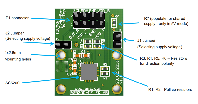 AS5200L-MF_EK_AB Adapter Board - ams OSRAM | Mouser