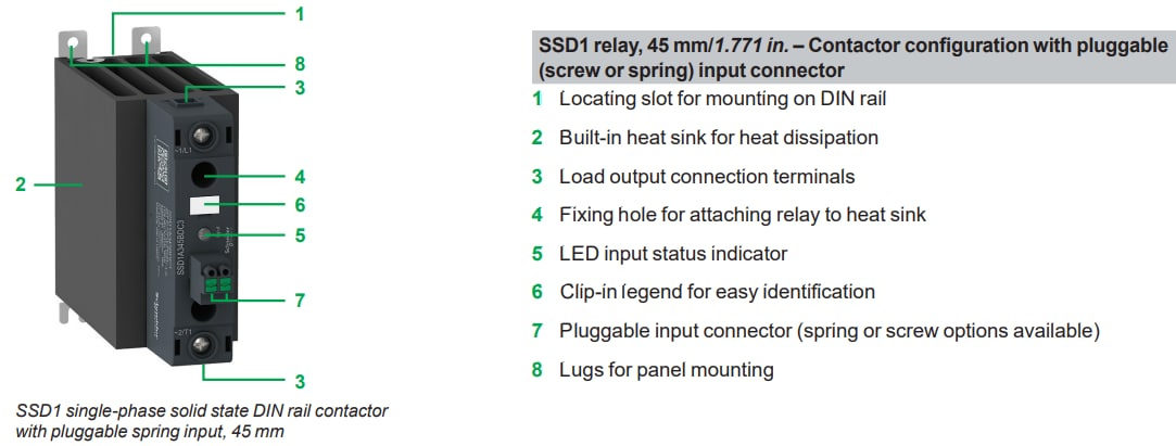 SSD1 Single-Phase DIN-Rail Solid State Relays - Schneider | Mouser