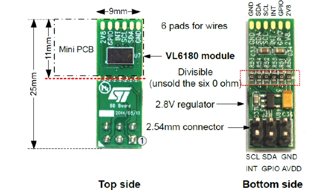 VL6180-SATEL分线板 - STMicro | Mouser