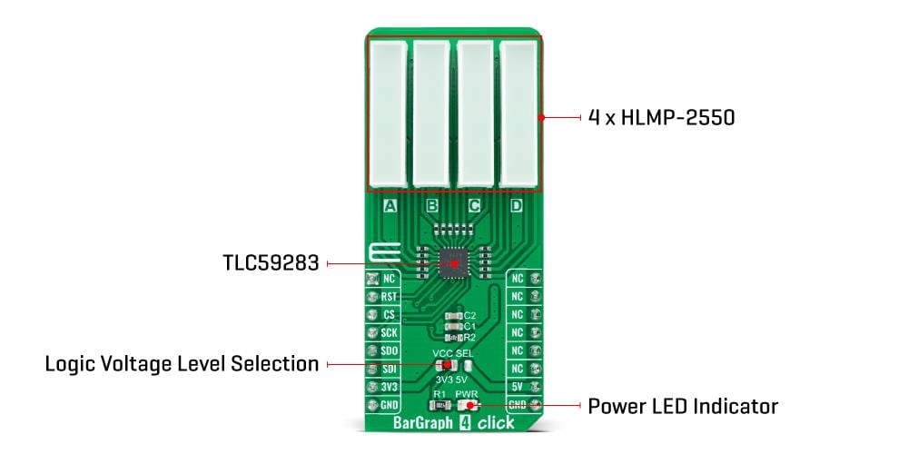 Bar Graph 4 Click - Mikroe | Mouser