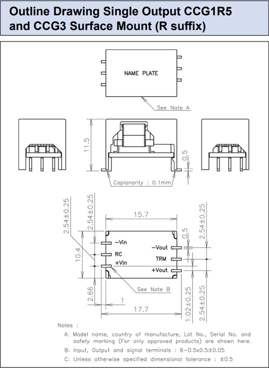 CCG 1.3W至10W隔离式DC-DC转换器 - TDK-Lambda | Mouser