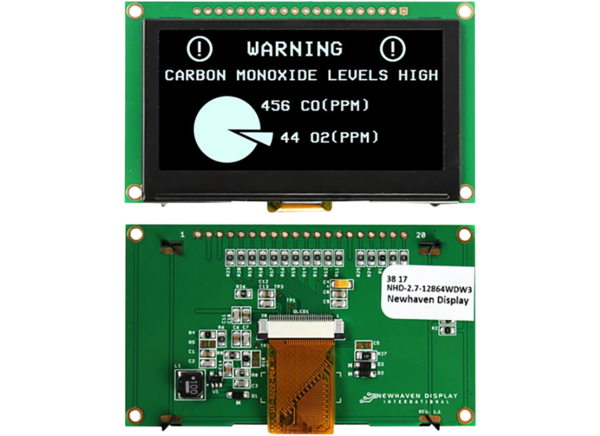 NHD-2.7-12864WDx 2.7" Graphic OLED Display Modules - Newhaven | Mouser