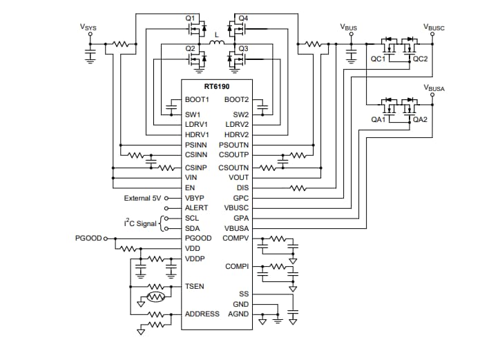 RT6190 4-Switch Buck-Boost Controller - Richtek | Mouser