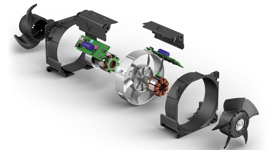 AxiTwin 100 Counter-Rotating DC Fan - ebm-papst | Mouser