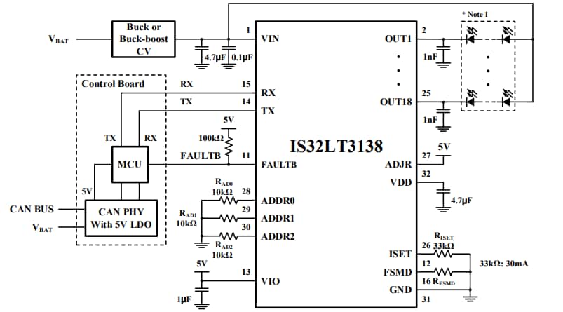 IS32LT3138 Linear LED Driver - Lumissil | Mouser