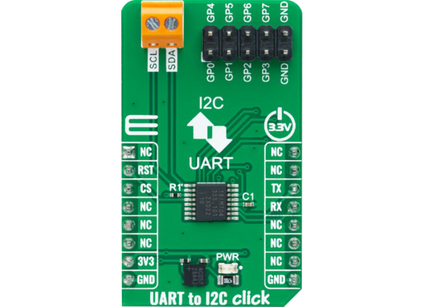 MIKROE-5508 UART to I2C Click - Mikroe | Mouser