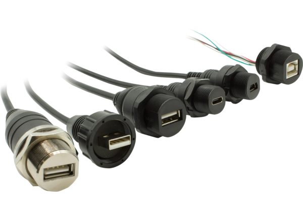 20 Series USB Waterproof IP67 Connectors - Bulgin | Mouser