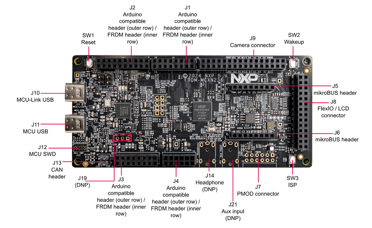 用于MCX N23x MCU的FRDM-MCXN236开发板 - NXP Semiconductors | Mouser