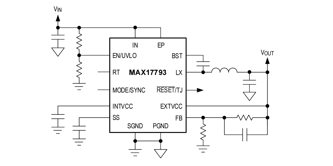 MAX17793 DC-DC转换器 - Analog Devices / Maxim Integrated | Mouser