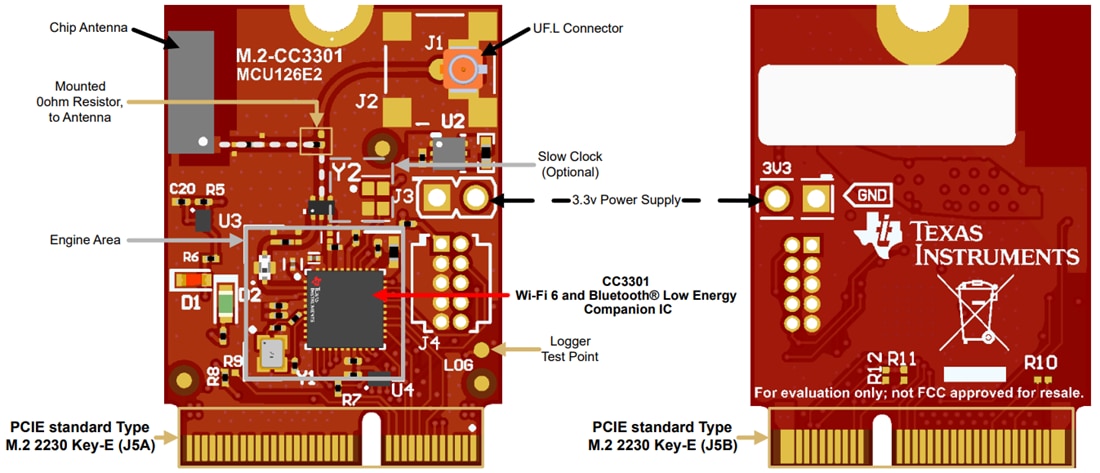 M2-CC3301 Wi-Fi® 6 & BLUETOOTH® LE M.2 Add-in Card - TI | Mouser