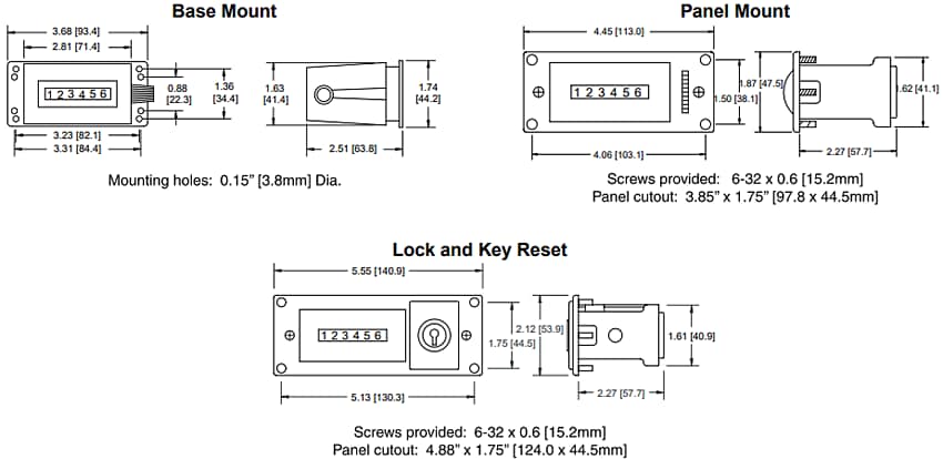 10 Series Electromechanical Counters - Trumeter | Mouser