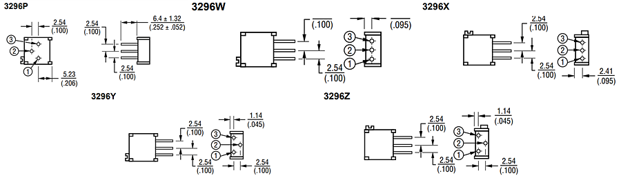 3296系列Trimpot®微调电位器 - Bourns | Mouser