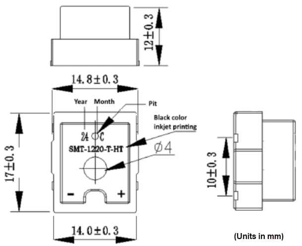 SMT-1720-T-HT Transducer - PUI Audio | Mouser