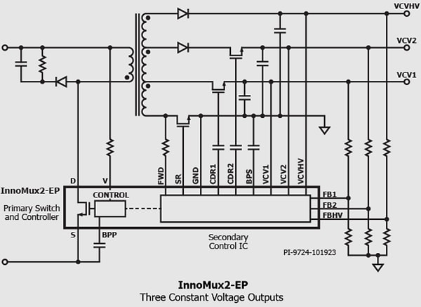 InnoMux2-EP Off-Line ZVS Flyback Switcher ICs - Power Integrations | Mouser