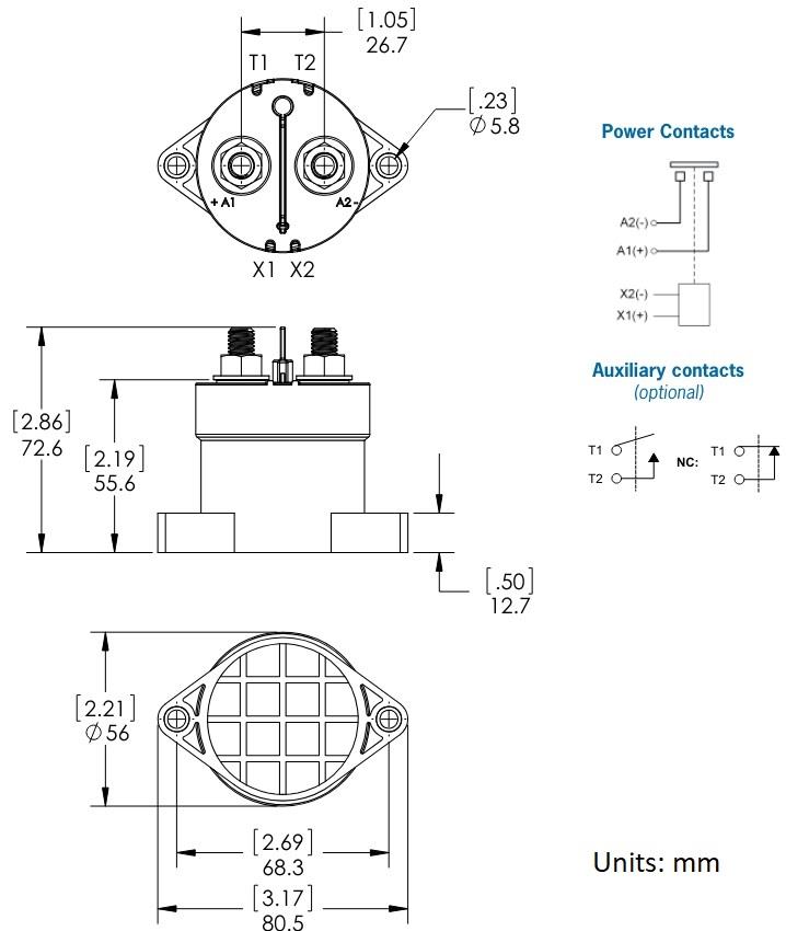 GV200 Series EPIC® Hermetic Sealed DC Contactors - Gigavac | Mouser