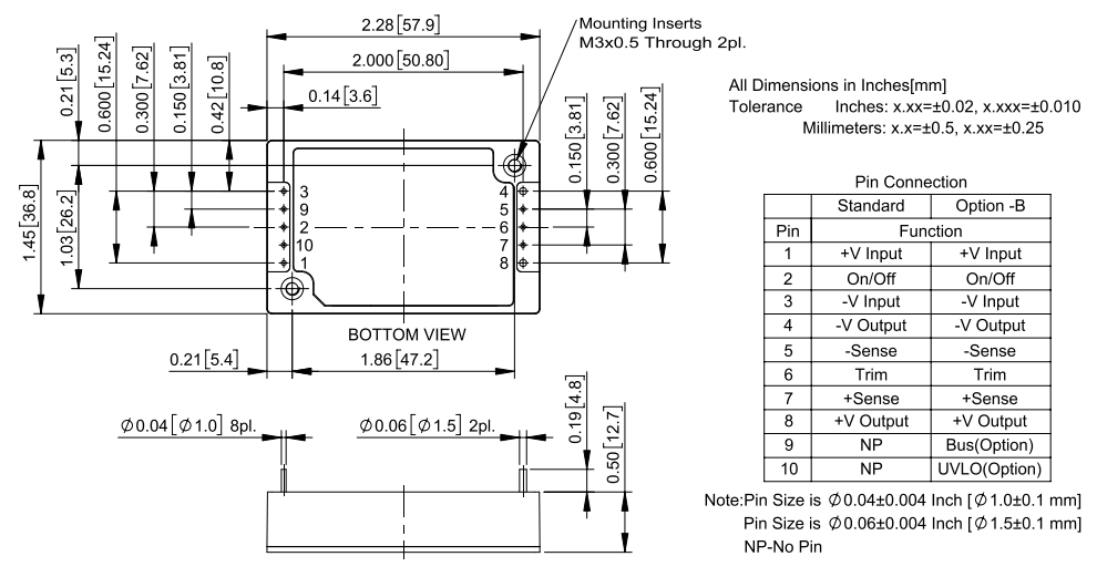 CQB100W8 100W 8:1 Input Isolated DC-DC Converters - Cincon | Mouser
