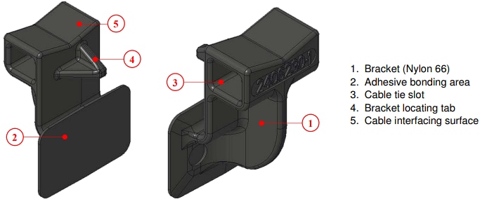 Edge Mount Adhesive Brackets - TE Connectivity / Raychem | Mouser